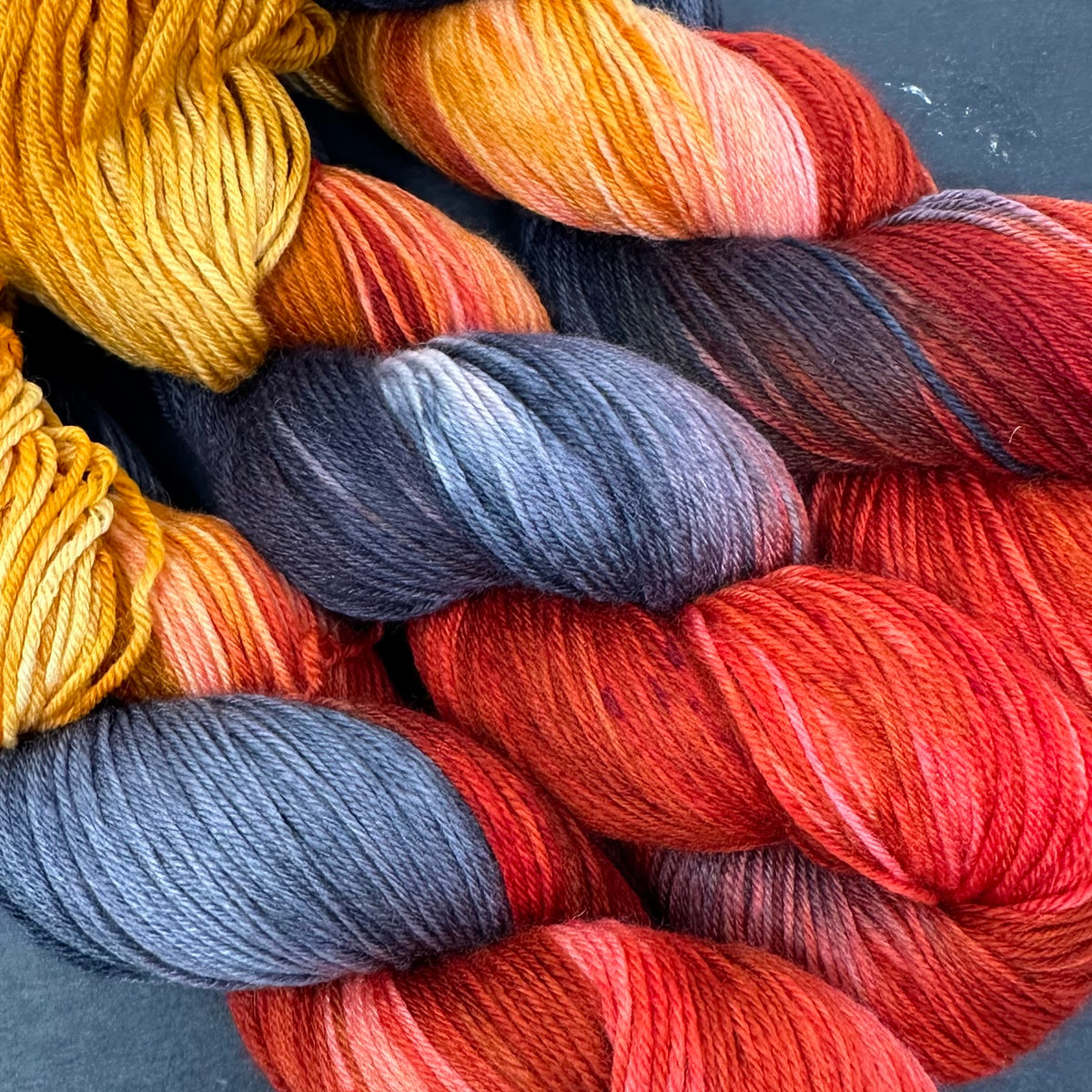 Good Juju Sock yarn Fire On The Mountain – Deep Dyed Yarns
