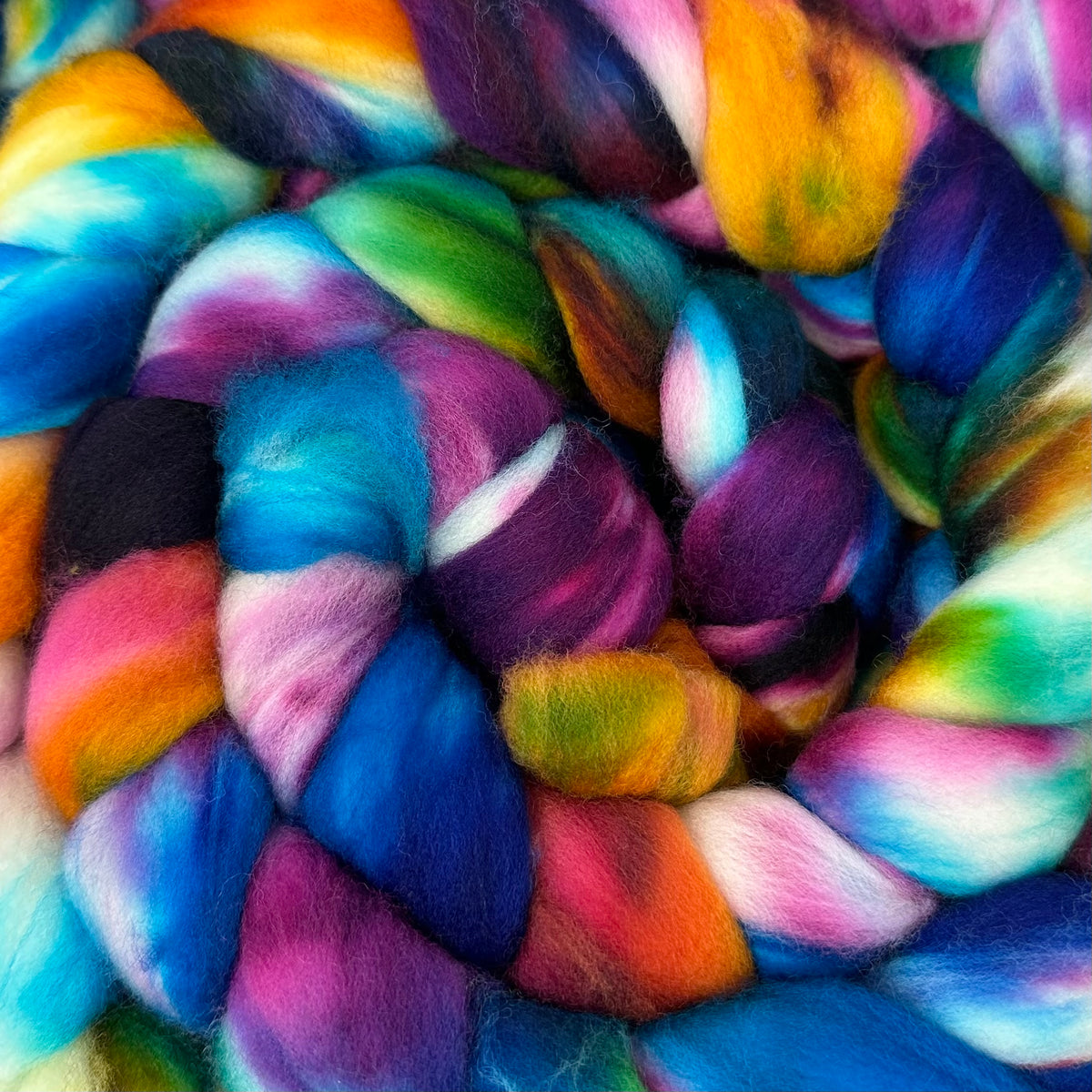 Superwash Merino Combed Top 18.5 micro Skittles – Deep Dyed Yarns